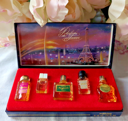 CHARRIER PARFUMS FRANCE 5 PC MINIATURE COLLECTION: GERINE, VOGADE ...