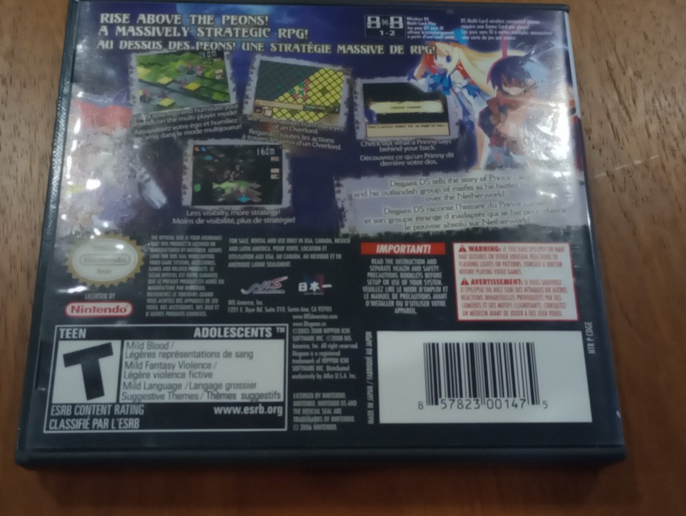 Nintendo DS Disgaea DS complete in box NIS RPG like new condition ...