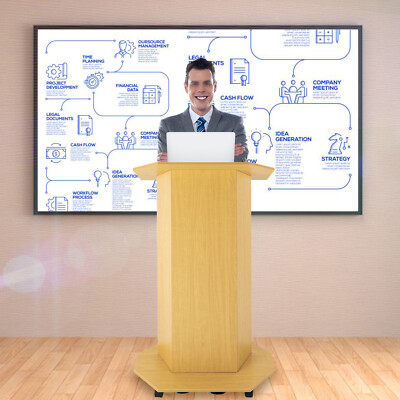 30X17.5" Wood Conference Pulpit Podium Speech Podium School Stand ...