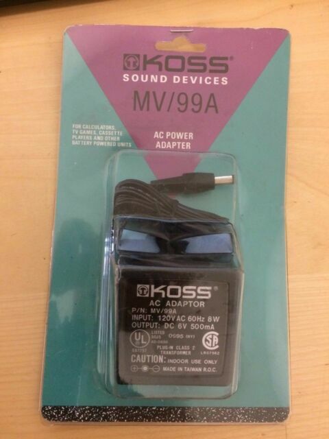 Koss Mv/99a AC Power Supply Charger Adapter 6v 500ma for sale online | eBay