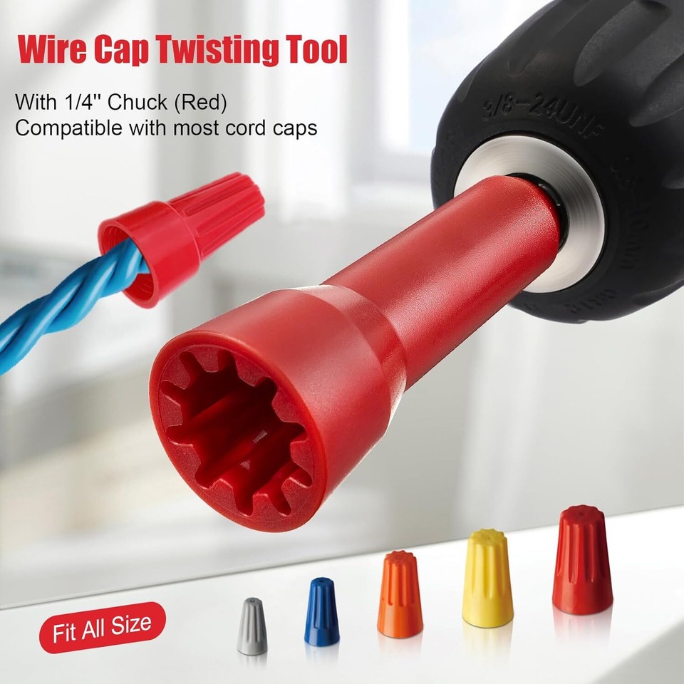3x Wire Stripper Twister Cable Stripping Wire Cap Twisting Tool with 1/ ...