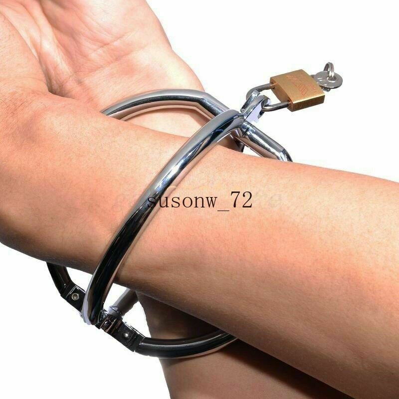 Stainless Steel Adult Slave Cross Wrist Handcuffs With Lock Shackle ...