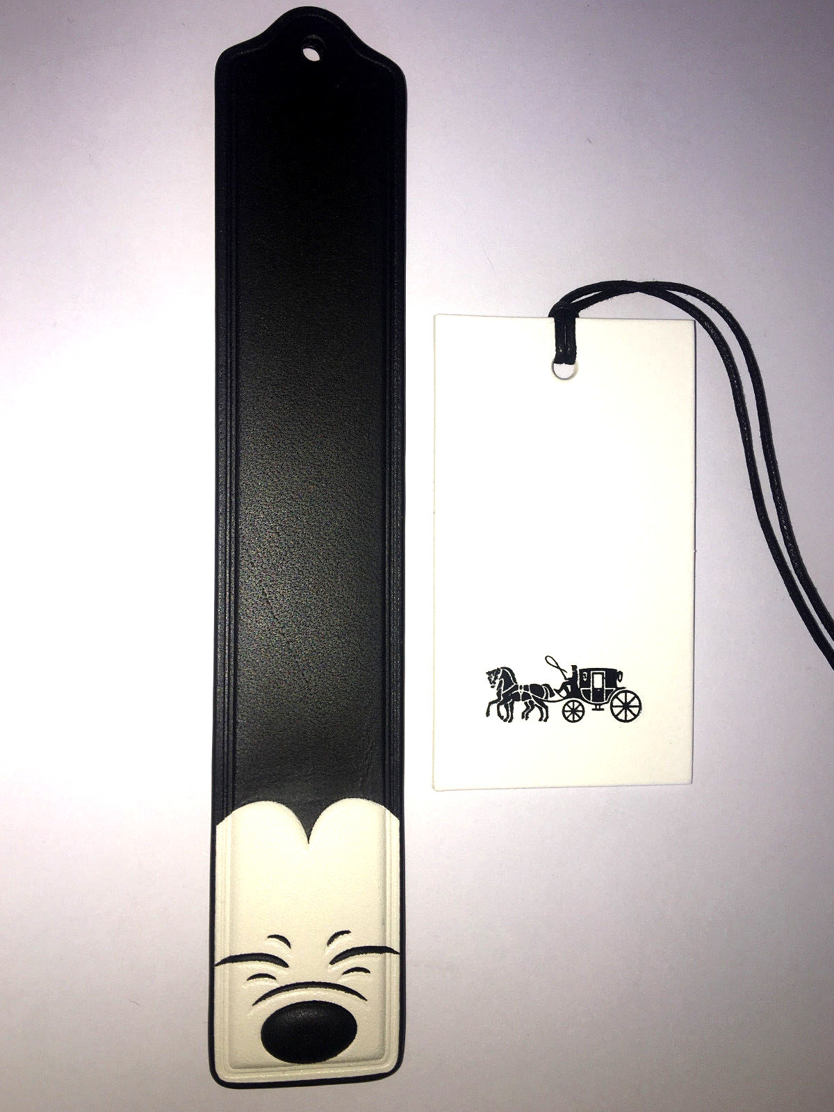 Disney X Coach Mickey Mouse Squinting Leather Bookmark 54107 for sale ...