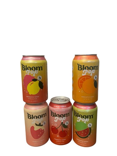 New Bloom Pop Prebiotic Soda - Variety Pack (5 Cans ) | eBay