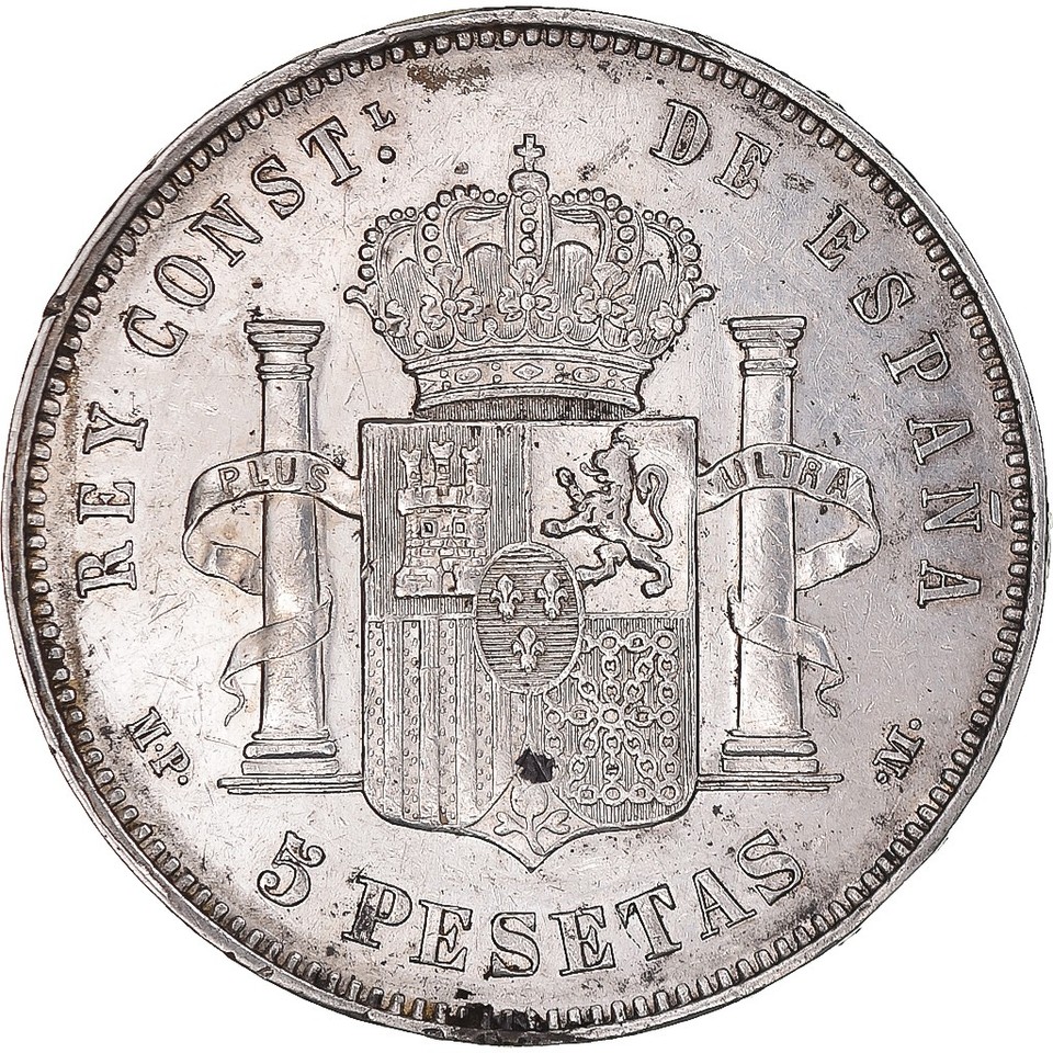 [#1044526] Münze, Spanien, Alfonso XIII, 5 Pesetas, 1888, Madrid, SS+ ...