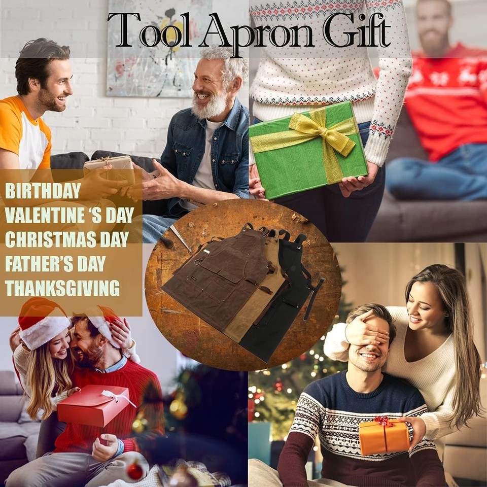 Ecozen Lifestyle Men'S Carpenter Apron - Heavy Duty Waxed Canvas ...