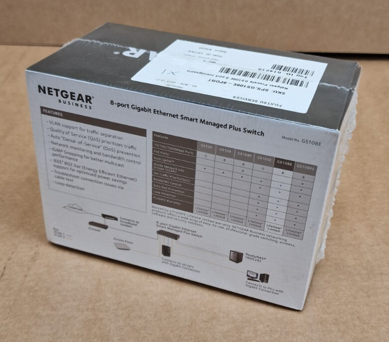 NEW NetGear GS108E ProSafe 8-Port RJ45 Gigabit Ethernet Managed Desktop ...