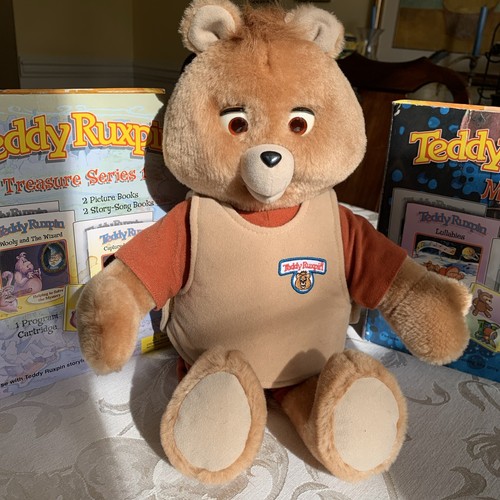 Teddy Ruxpin Bear Plush Doll 2006 With 3 Program Cartridges And 6 Books ...