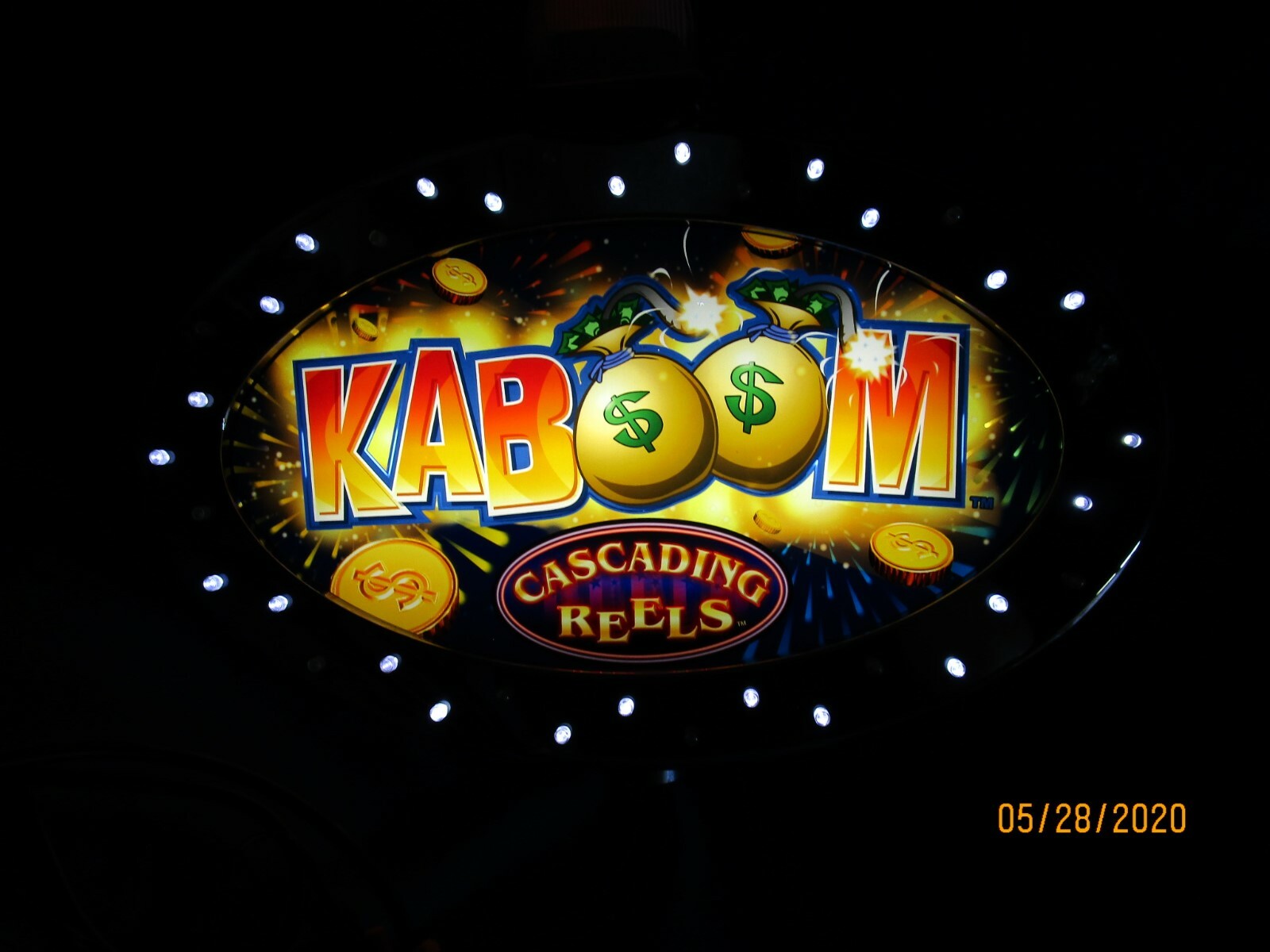 KaBoom Cascading Reels Slot Machine Game MARQUEE Top Sign Slot Machine ...