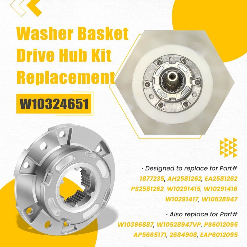 Washer Basket Drive Hub Kit W10324651 for Whirlpool, Kenmore, Maytag ...
