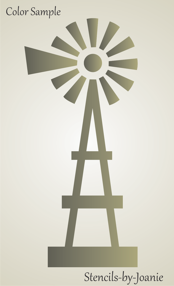 Joanie Farmhouse Windmill Stencil Country Western Ranch Cow DIY Sign ...