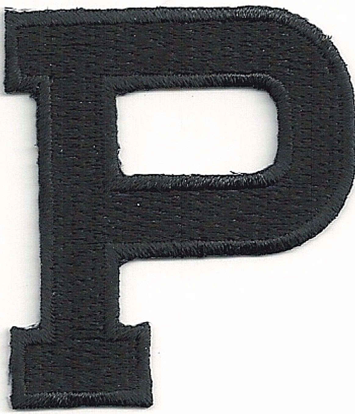 1 7/8" Tall Black Monogram Block letter P Embroidery Patch | eBay