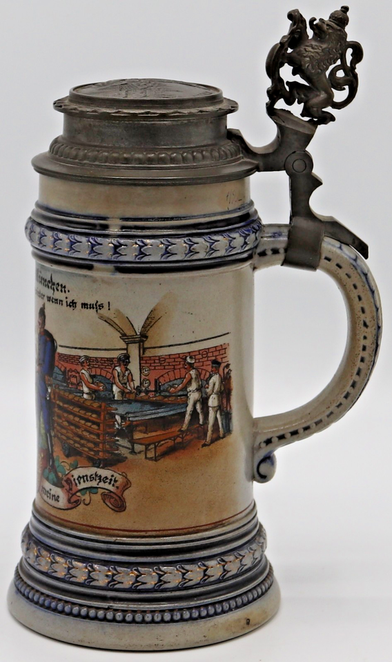 Munich Military Bakery Regimental German beer stein 1/2L by Merkelbach ...