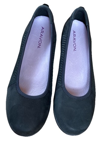 Aravon Women's Abbey Black Ballet Flats CH8699 Size 8 Medium $125 🖤 | eBay