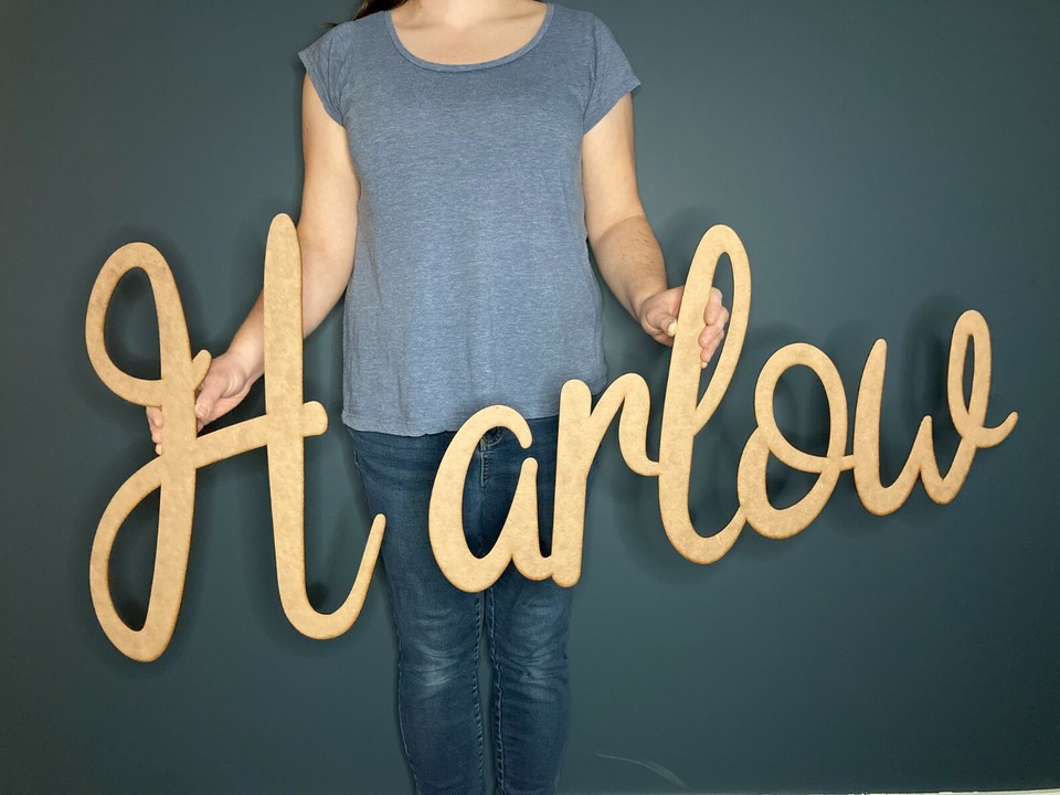 Personalised Wooden Name Large Wall Sign Room Decor Nursery Plaque Word ...