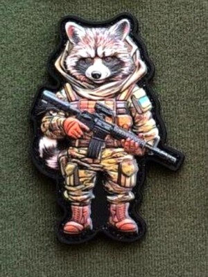 TACTICAL RACCOON Ukrainian Morale Patch PVC 3D mc | eBay