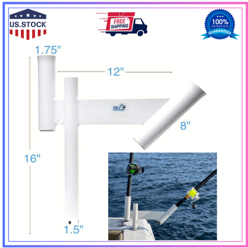 Dual Offset Fishing Rod Spreader Outrigger Boat Trolling Holder | eBay