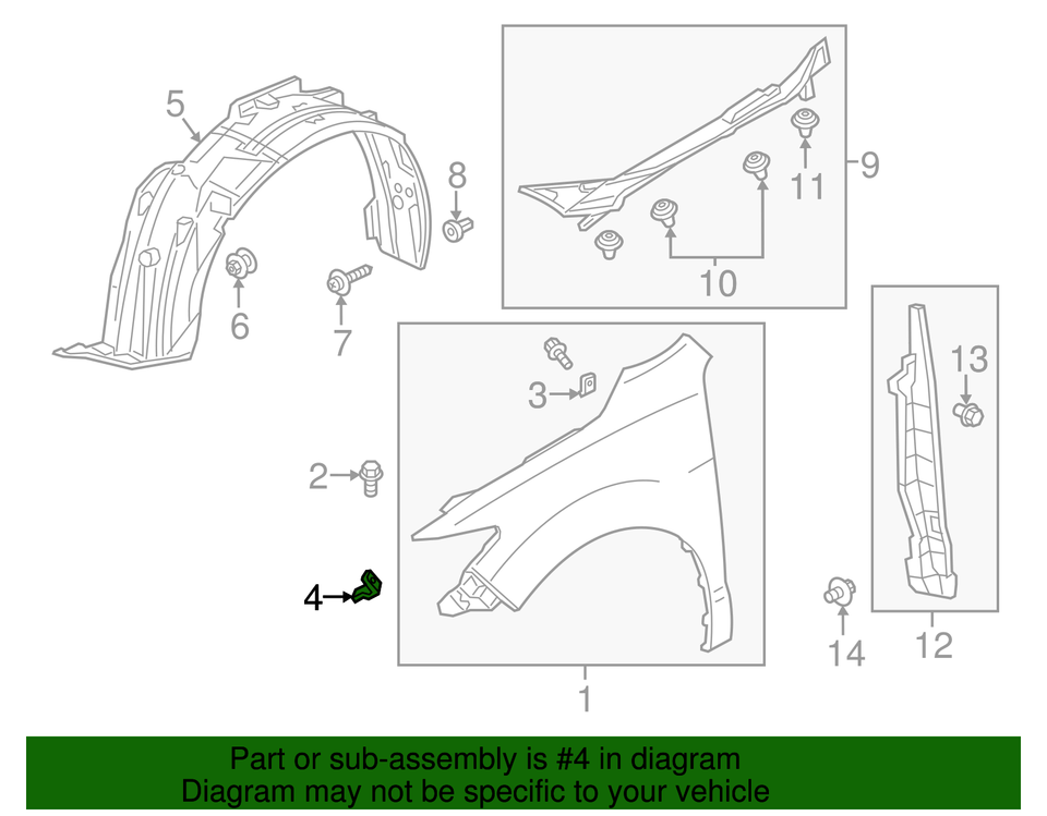 Genuine Acura 2013-2015 Acura RDX - Stay Front Fender 60212-TX4-A00ZZ ...