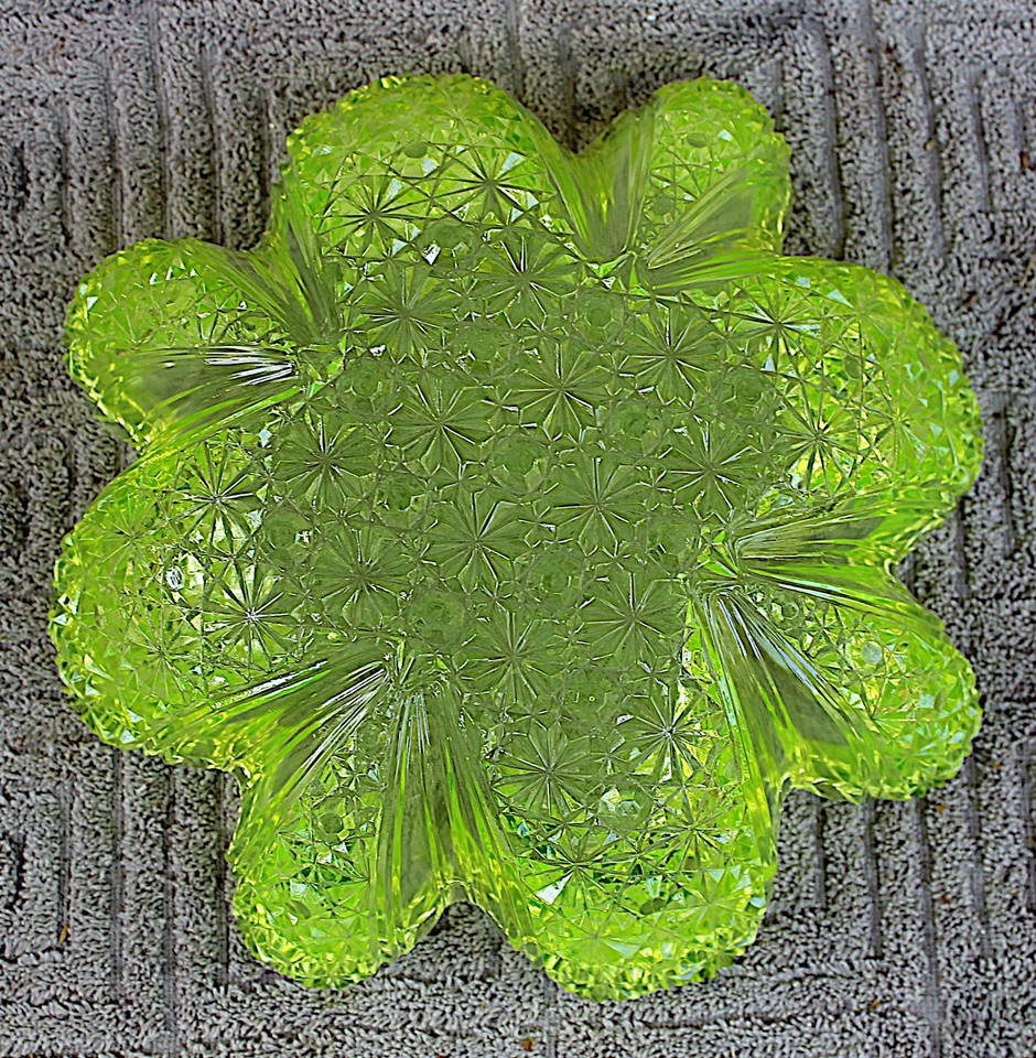 Antique Pseudo Cut/Pressed Vaseline Uranium glass bowl | eBay