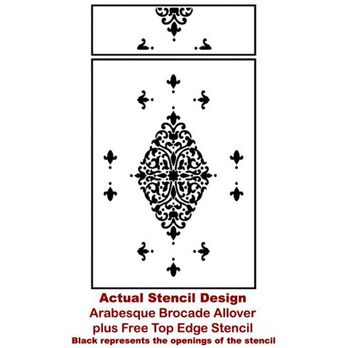 Arabesque Brocade Damask Stencil - DIY Home Decor - Reusable Damask ...
