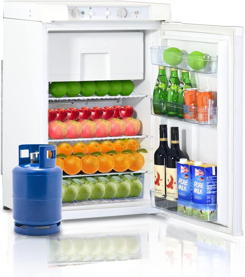 12V 110V Propane Fridge Freezer Campervan Caravan LP Gas Refrigerator 3 ...