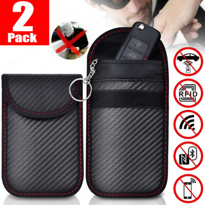 2 x Car Key Fob RFID Signal Blocker Faraday Signal Blocking Pouch Bag ...