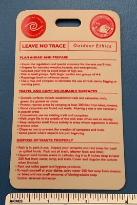 LEAVE NO TRACE Outdoor Ethics 2005 National Jamboree Backpack CARD TAG ...