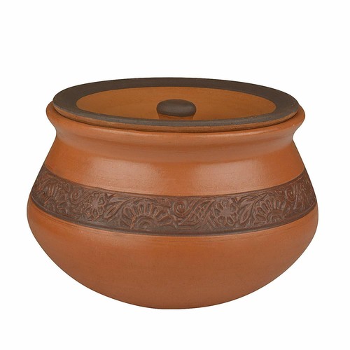 Handi with Lid (Brown, 1.25 Litre) | Clay Dahi Handi | Cooking and ...