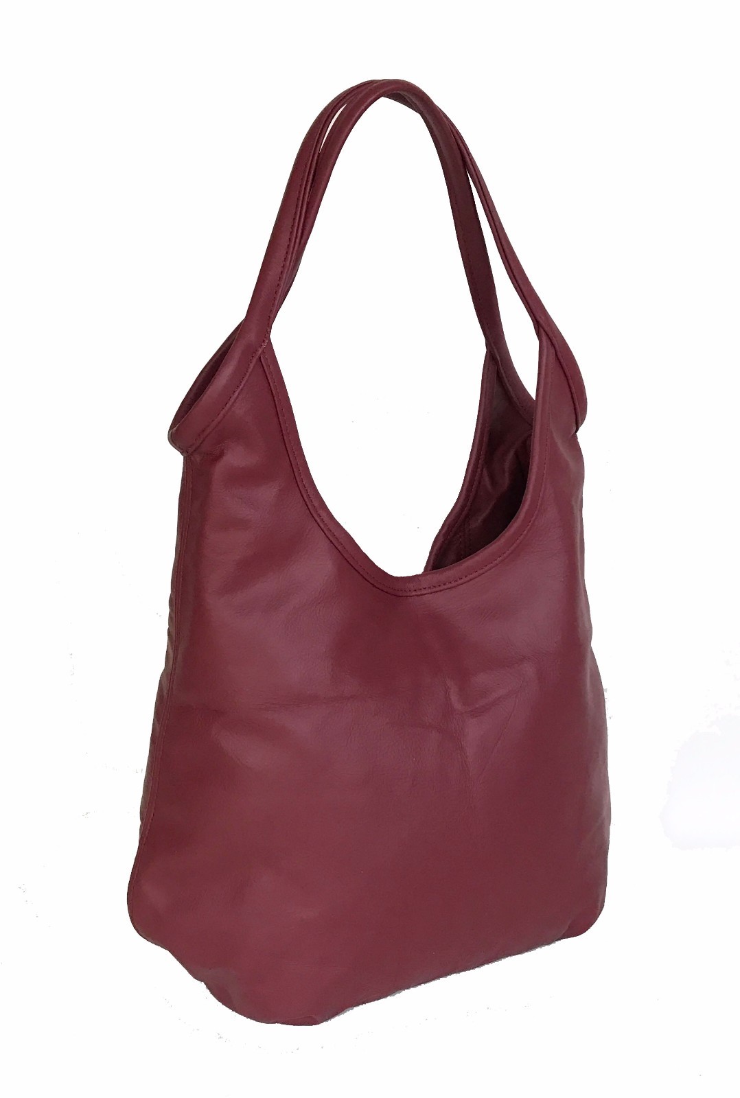 Dark Red Leather Hobo Bag, Stylish and Fashion Handbag, Casual Bags ...