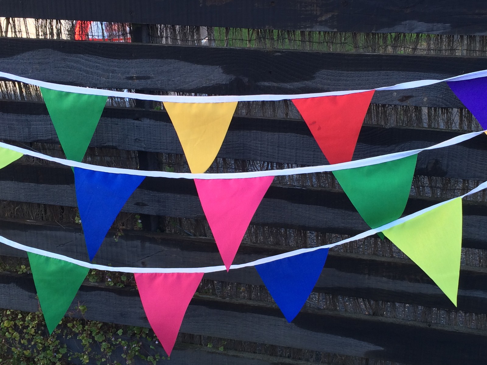 Handmade Fabric bunting 40ft Spot Stripe Mix or Plain Weddings Parties ...