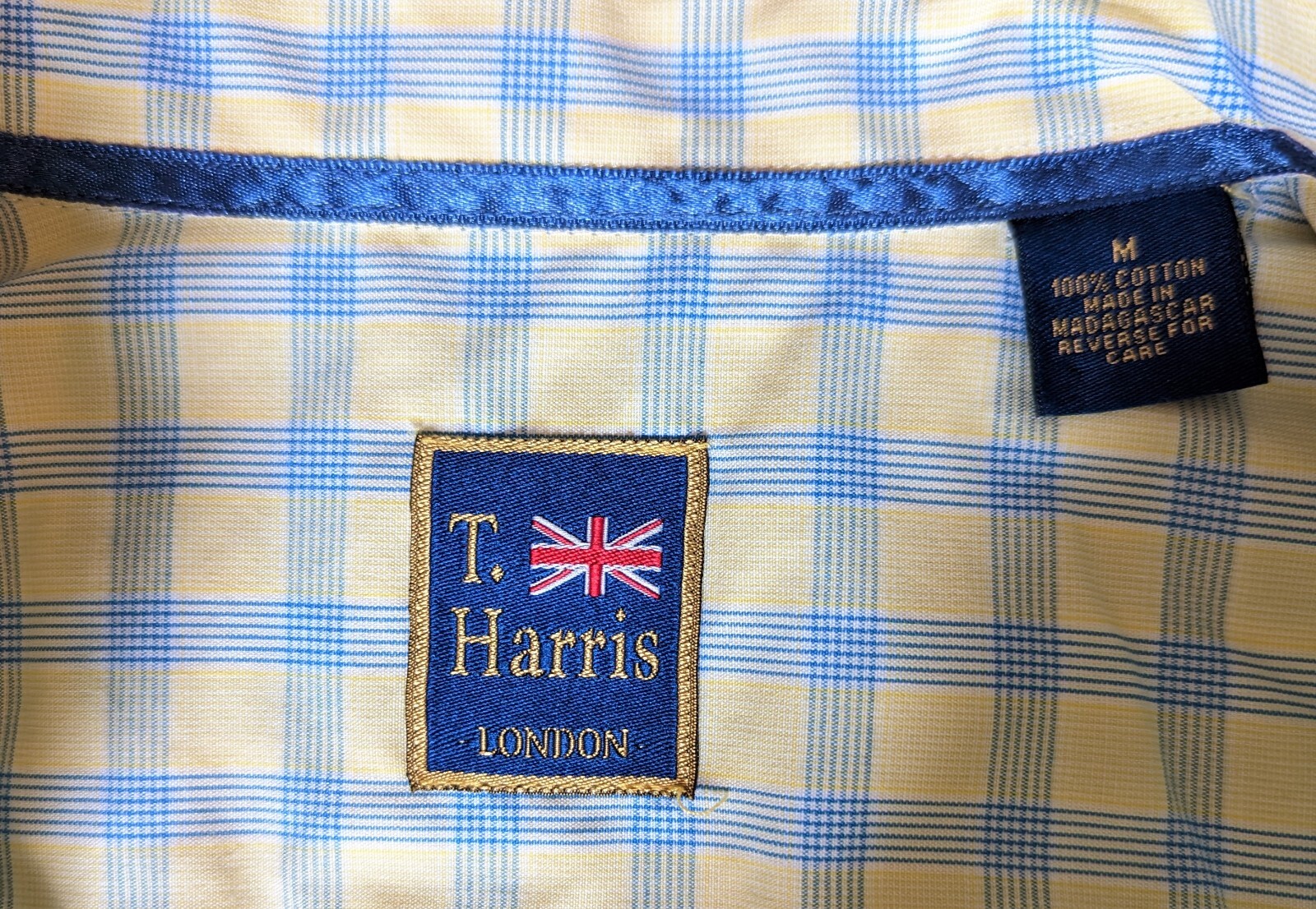 T Harris London Men's Button Down Medium Short Sleeve Shirt Yellow ...