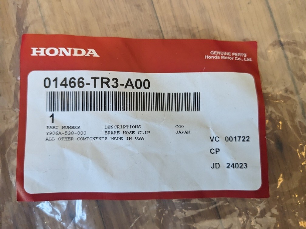 Honda Civic 2 Door 4 Door 01466-TR3-A00 Rear Brake Hose Drum Brakes in ...