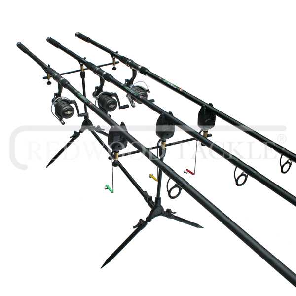 OAKWOOD Carp fishing Set Up Rods Reels Alarms Net Holdall Bait Bivvy ...