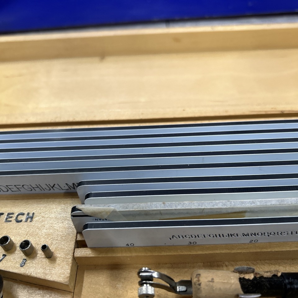 UNITECH Lettering Set & Ames Lettering Guide Vintage with Wooden Box | eBay