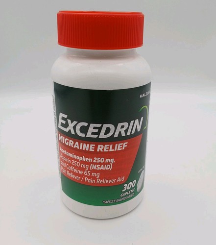 Excedrin Migraine Pain Reliever Aspirin Acetaminophen Caffeine 300 Ct ...
