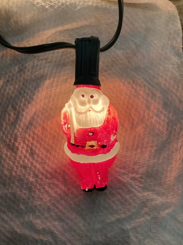 Vintage Santa Claus Christmas Milk Glass Light Bulb Figural Toy Sack ...