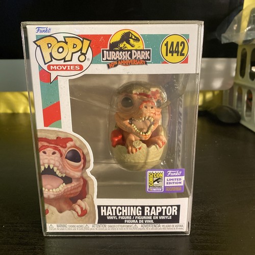 Funko Pop Hatching Raptor Comic Con Sticker Exclusive Jurassic Park W ...