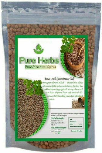 Pure Herbs Brown Lentils & Brown Masoor Daal For Indian Cooking | eBay