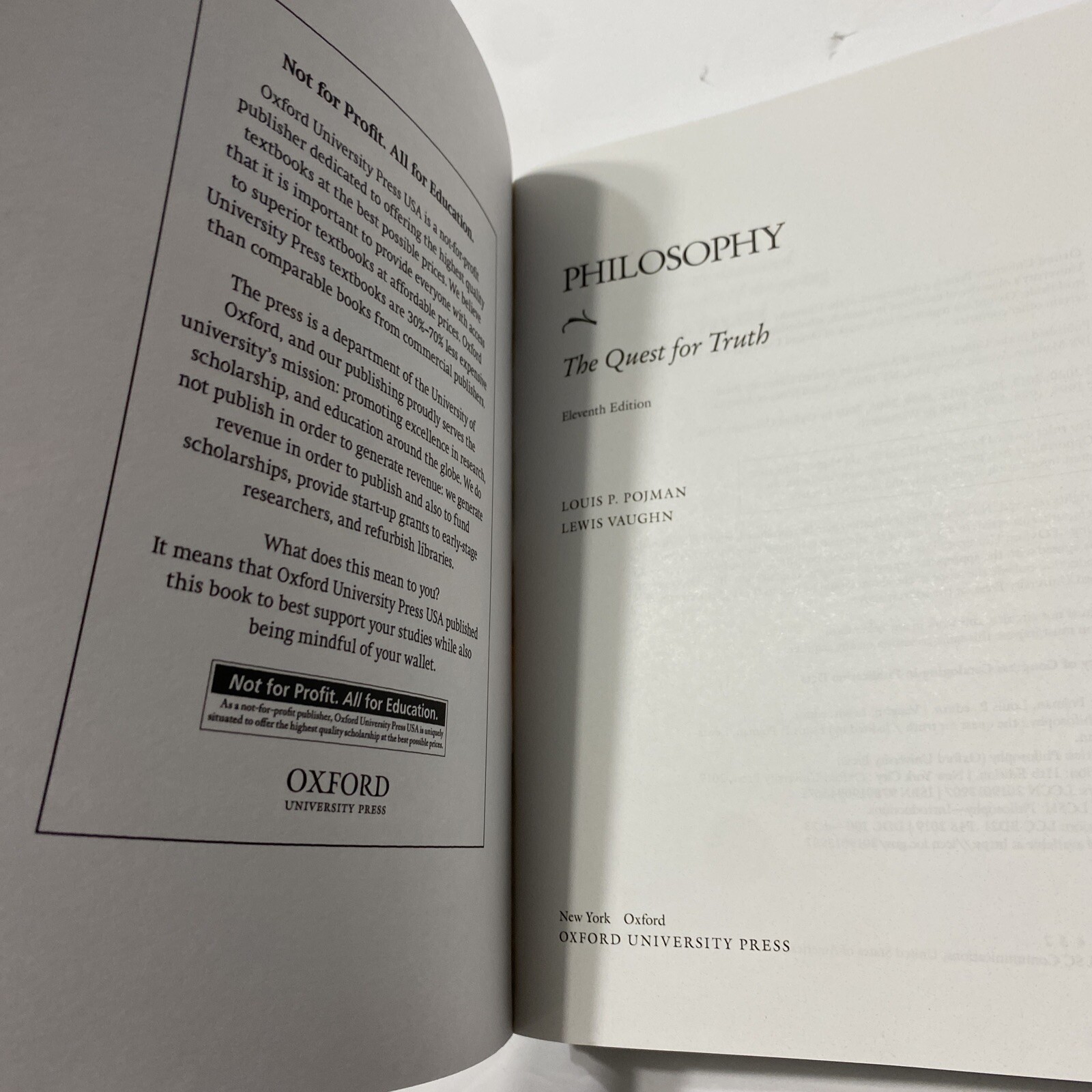 Philosophy : The Quest for Truth by Lewis Vaughn and Louis P. Pojman ...