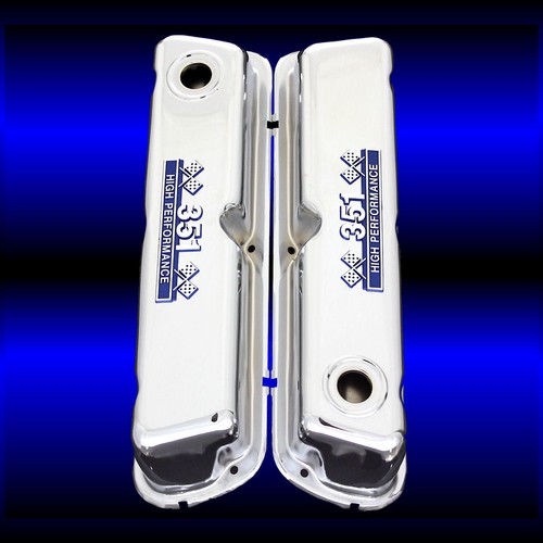 Chrome small block valve covers with 351 emblem for Ford 351 Windsor | eBay