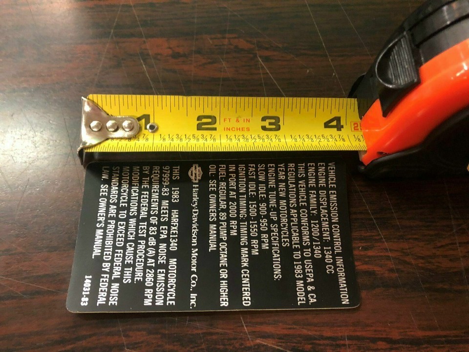 NOS HARLEY FXE FRAME Decal Emission Sticker FXE 1200/1340 OEM P/N 14031 ...