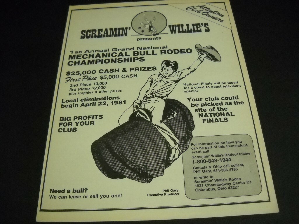 SCREAMIN' WILLIES 1st Mechanical Bull Rodeo Championships 1981 Promo ...
