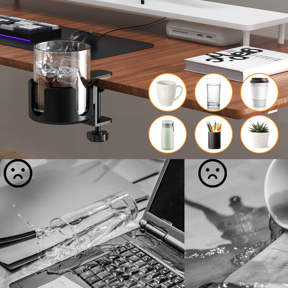 Adjustable Arm Clamp Stand Metal Clamp on Table Chair Coffee Mug ...