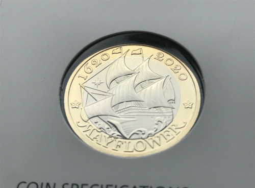 2020 Royal Mint Mayflower Two 2 Pound pound Coin Brilliant Uncirculated ...
