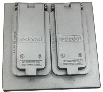 2CCD RED DOT DRY-TITE TWO GANG SILVER DEVICE COVER WITH GASKETS AND ...