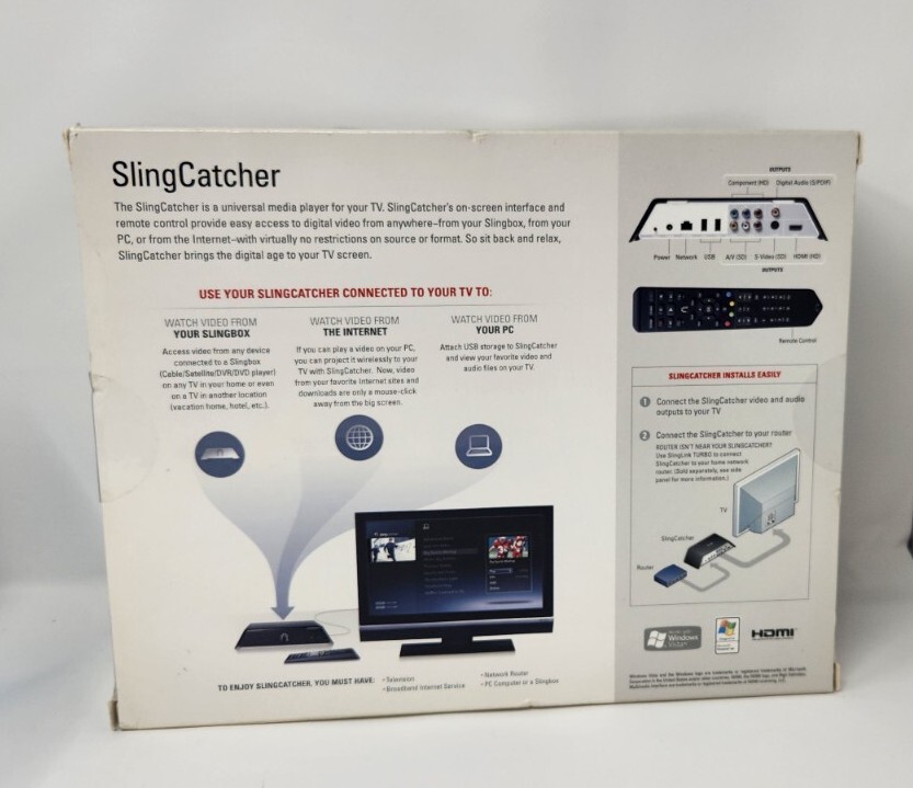 Sling Box Media Sling Catcher Digital HD Media Streamer New Sealed ...