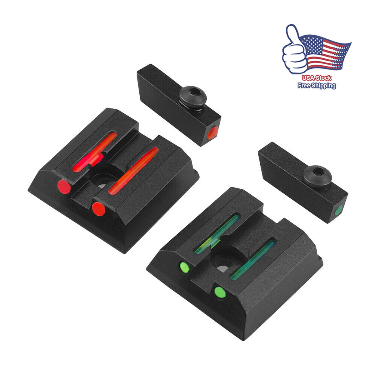 Fiber Optic 3 Dot Sights Front Rear Red Green Dot For Taurus G2C G2S G3 ...