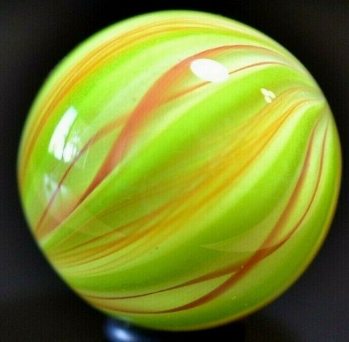 KRIS PARKE GLASS MARBLE/1.413"8 CANE FILIGRANA CITRUS-RIBBONS ...