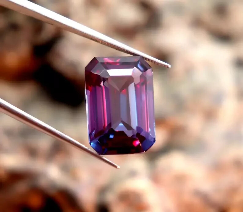 Beautiful Natural Color Change Emerald Shape 9.74 Ct Alexandrite Loose ...