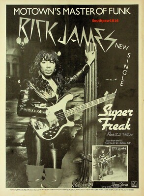 1981 Rick James "Super Freak" Song Release Music Industry Promo Reprint ...